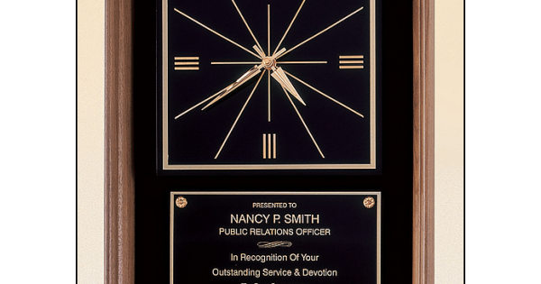 American walnut wall clock that can hang in either a vertical or a ...